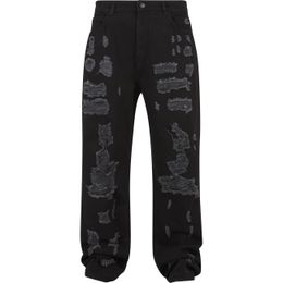 2Y STUDIOS Herren Bequeme Jeans "2Y Studios 2Y Firio Destroyed Straight Jeans", schwarz, Gr. 29, unifarben, 100% Baumwolle, Jeans