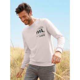 Sweatshirt Catamaran, Herren, Gr. 64/66, wei&szlig; (hellgrau), 100% Baumwolle, bedruckt, gemustert, unifarben, Rundhals, Sweatshirts Sweatshirt