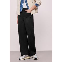 Street One Damen Stoffhoseschwarz, Gr. 36, unifarben, Stoff, 68% Viskose, 28% Polyester, 4% Elasthan, Hosen, High Waist