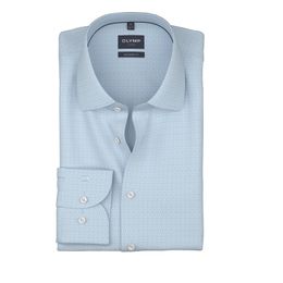 OLYMP Herren Langarmhemd "Luxor"bleu, Gr. 43, Web, Obermaterial: 100% Baumwolle, Hemden, Businesshemd, modern fit, New-Kentkragen