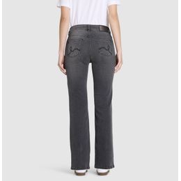 MAC Damen Bootcut-Jeans "LAURA", grau, Gr. 48, Denim/Jeans, Obermaterial: 89% Baumwolle, 8% Polyester, 3% Elasthan, Jeans, Figurformende
