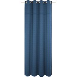 Vorhang WIRTH, B:150cm H:175cm, blau, Jacquard, Baumwolle, Leinen, Modal, Wohnzimmer, Gardinen, "Wiessee"