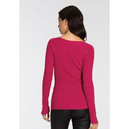 Melrose Damen Strickpullover, pink, Gr. 44, clean, unifarben, Rippstrick, Obermaterial: 70% Viskose, 30% Polyamid, Pullover, aus Rippqualit&auml;t mit
