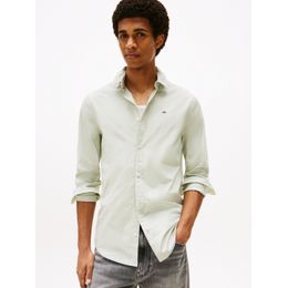 Tommy Jeans Herren Langarmhemd "Sabim Stretch Shirt", gr&uuml;n, Gr. L, unifarben, Web, Obermaterial: 97% Baumwolle, 3% Elasthan, Hemden, Stretch Hemd,