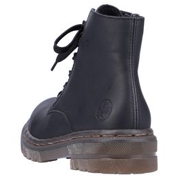 Rieker Damen Schn&uuml;rboots, Gr. 39schwarz, Lederimitat, unifarben, Schuhe, Schn&uuml;rstiefelette, Blockabsatz, mit Logopr&auml;gung
