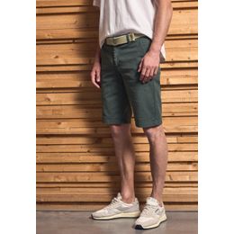 Street One MEN Herren Shorts, gr&uuml;n, Gr. 30, unifarben, Web, Obermaterial: 97% Baumwolle, 3% Elasthan; G&uuml;rtel: 100% Polyester, Hosen, mit seitlichen