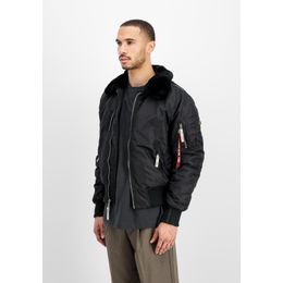 Herren Bomberjacke "Injector III", schwarz, Gr. S, Alpha Industries, Obermaterial: 100% Nylon, Futter: 100% Nylon, Kapuzenfutter: 100% Schaffell,