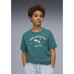 Puma Jungen T-Shirt "CLASS GRAPHIC TEE B"emerald ice, Gr. 128, bedruckt, Jersey, Obermaterial: 100% Baumwolle, Shirts, Regular Fit, Kurzarm,