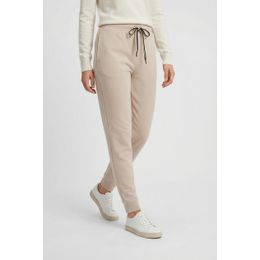 BOSS Damen Relaxhose "CP Stripe_Pants Cuff", Gr. XLlight beige 270, Sweatware, Obermaterial: 46% Baumwolle, 46% Lyocell, 8% Polyamid, Hosen, mit