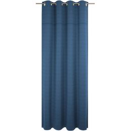 Vorhang WIRTH, B:150cm H:255cm, blau, Jacquard, Baumwolle, Leinen, Modal, Wohnzimmer, Gardinen, "Wiessee"