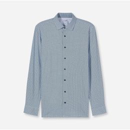 OLYMP Herren Langarmhemd "Luxor 24/Seven", blau, Gr. 43, Web, Obermaterial: 92% Baumwolle, 8% Elasthan, Hemden, Businesshemd, modern fit, New