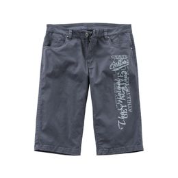 John Devin Herren Bermudas "- bedruckte Sommer Shorts aus elastischer Baumwollmischung", grau, Gr. 38, unifarben, Web, Obermaterial: 98% Baumwolle,