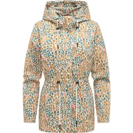 Ragwear Damen Anorak "Eddens Print"ecru, Gr. XXL, Obermaterial: 100% Polyester. Innenfutter: 100% Polyester, Jacken, &Uuml;bergangsjacke mit Animal-Print