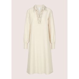Madeleine Mode MADELEINE Damen Sommerkleid "Midikleid Viskosekleid mit St&auml;bchen-Pailletten", silber, Modern, Gr. 42, Obermaterial: 66% Viskose CV. 34% Leinen LI.,