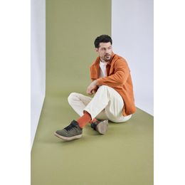 Rieker Herren Sneaker, Gr. 44, schwarz, Nubuklederimitat, Textil, kontrastfarbene Details, Schuhe, Schn&uuml;rschuh, Halbschuh, Outdoorschuh mit