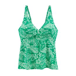 Venice Beach Damen B&uuml;gel-Tankini-Top "Moloka", gr&uuml;n, Gr. 46, bedruckt, Recycling-Polyamid, Bikini-Oberteile, Unter der Brust regulierbar