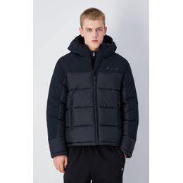 Champion Herren Winterjacke, schwarz, Gr. XXL, unifarben mit Farbeinsatz, Steppware, Obermaterial: 100% Polyamid, Jacken