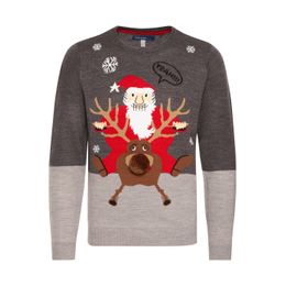 Blend Herren Strickfleece-Pullover "Strickpullover BHRudolph", grau, Gr. XL, Obermaterial: 100% Polyacryl PAN., Pullover
