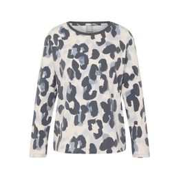 Rabe Damen Langarmshirt, grau, Gr. 46, bedruckt, Jersey, Obermaterial: 92% Baumwolle, 8% Elasthan, Shirts, mit Allover-Print