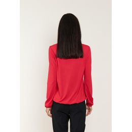Seidel Moden Damen Langarmshirt, rot, Gr. 50, unifarben, Jersey, Obermaterial: 95% Viskose, 5% Elasthan, Shirts, MADE IN GERMANY