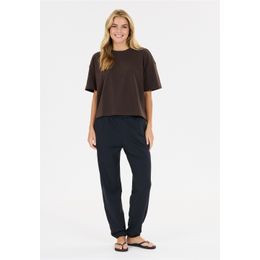 ENDURANCE ATHLECIA ATHLECIA Damen Fleeceshirt "Crecy"braun, Gr. 44, unifarben, 50% Baumwolle, 2% Elasthan, 48% Polyester, Shirts, mit atmungsaktivem Material