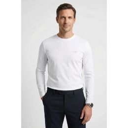 JOOP! JOOP JEANS Herren Langarmshirt "JJJ-33Alphis-L", wei&szlig;, Gr. M, clean, unifarben, Jersey, Obermaterial: 100% Baumwolle, Shirts, mit Logostickerei