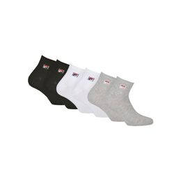Fila Damen Kurzsocken "UNISEX QUARTER PLAIN SOCKS", Gr. 43, bunt, Materialmix, uni und meliert, Socken, mit Logo-Schriftzug