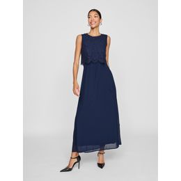 Vila Damen Maxikleid "VIMILINA LACE DRESS - NOOS/DC"navy blazer, Gr. 38, unifarben, Web, Obermaterial: 100% Polyester, Kleider