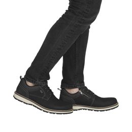 Rieker Herren Schn&uuml;rschuh, Gr. 47, schwarz, Lederimitat, Textil, Schuhe, Business Schn&uuml;rer, Halbschuh, Casual Sneaker mit Innenrei&szlig;verschluss