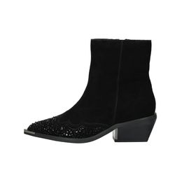 Alma en Pena Damen Bikerboots "Alma en Pena Stiefelette Veloursleder", Gr. 37schwarz, Veloursleder, Schuhe