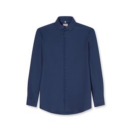 OLYMP Herren Businesshemd "OLYMP Level Five 24/Seven, Body Fit, Modern Kent", blau, Gr. 45, 64% Baumwolle, 27% Polyester, 9% Elasthan, Hemden