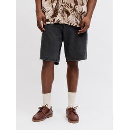 Jack & Jones PlusSize Herren Jeansbermudas "JJITONY JJORIGINAL SHORT"schwarz denim, Gr. 42, JACK & JONES PLUSSIZE, leichte Abriebeffekte, Denim/Jeans, Obermaterial: 100%