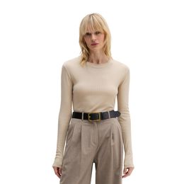 Marc O'Polo MARC O'POLO Damen Langarmshirt "mit TENCEL Modal", beige, Basic, Gr. XL, unifarben, Obermaterial: 60% Baumwolle, 40% Modal, Shirts