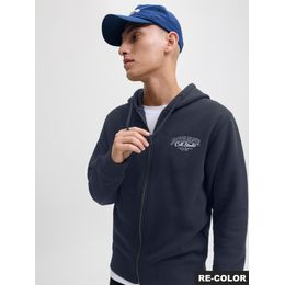 Jack & Jones JACK & JONES Herren Kapuzensweatjacke "JJMAKOTO SWEAT ZIP HOOD"sky captain, Gr. M, angeraute Sweatware, Obermaterial: 80% Baumwolle, 20% Polyester,