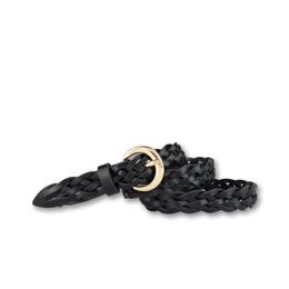 Bernd G&ouml;tz Flechtg&uuml;rtel BERND G&Ouml;TZ "Flechtg&uuml;rtel mit Goldschlie&szlig;e in Hufeisenform", Damen, Gr. 85, schwarz, Rindsleder, G&uuml;rtel