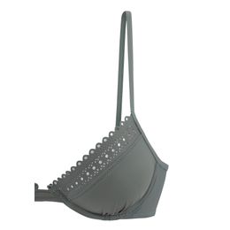 s.Oliver Damen B&uuml;gel-Bikini-Top "Aiko", gr&uuml;n, Gr. 38, unifarben, Microfaser, Microfaser, Polyamid, Bikini-Oberteile, mit H&auml;keloptik