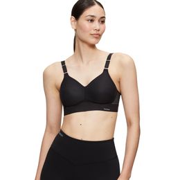 Damen Sport-BH "Triaction Hybrid Lite P EX", triaction by Triumph, Gr. 70, schwarz, Single Jersey, Obermaterial: 46% Polyamid, 36% Polyester, 18%