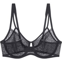 Triumph Damen Minimizer-BH "Signature Sheer", Gr. 65, schwarz, T&uuml;ll, Obermaterial: 59% Polyamid, 41% Elasthan, BHs, verkleinert die Brust optisch um