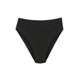 Damen Highwaist-Bikini-Hose "Nela", schwarz, Gr. 34, Copenhagen Studios, strukturiert, unifarben, Rippware, Recycling-Polyamid, Badehosen, mit