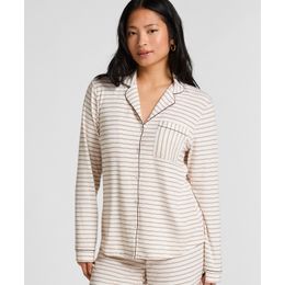 Hunkem&ouml;ller HUNKEM&Ouml;LLER Damen Pyjama "Essential Jersey Long-Sleeved Jacket", Gr. XSwei&szlig;, 92% Viskose, 8% Elasthan, Homewear-Sets