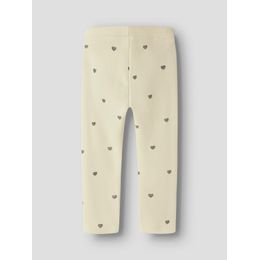 name it M&auml;dchen Leggings "NMFTAVINA SWEAT FLEECE LEGGING BRU NOOS"summer sand print:with glitter lava smoke hearts, Gr. 86, bedruckt, Jersey,