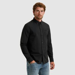 PME-Legend PME LEGEND Herren Langarmhemd, schwarz, Gr. M, unifarben, Web, Obermaterial: 97% Baumwolle, 3% Elasthan, Hemden, mit Manschetten