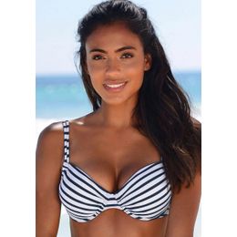 Venice Beach Damen B&uuml;gel-Bikini-Top "Summer", blau, Gr. 40, gestreift, Polyamid, Xtra Life LYCRA, Bikini-Oberteile, mit Doppeltr&auml;gern