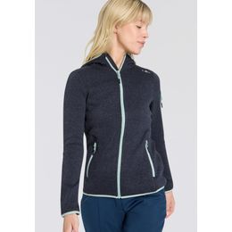 CMP Damen Strickfleecejacke "KNITTED MELANGE HOODY WOMAN HOODY JACKET", grau, Gr. 46, Strick, Obermaterial: 100% Polyester, Jacken, mit