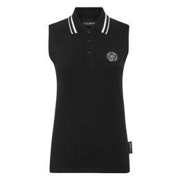 Plein Sport Damen Poloshirt "Statement", schwarz, Gr. XL, Obermaterial: 100% Baumwolle, Shirts