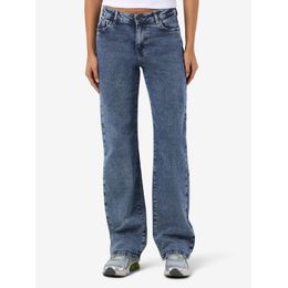Noisy may Damen Weite Jeans "NMYOLANDA NW WIDE JEANS AZ358MB FWD NOOS", blau, Gr. 31, unifarben, Denim/Jeans, Obermaterial: 99% Baumwolle, 1%