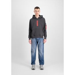 Herren Hoodie "Alpha Puff Print Hoodie", grau, Gr. M, Alpha Industries, Obermaterial: 80% Baumwolle, 20% Polyester, Sweatshirts