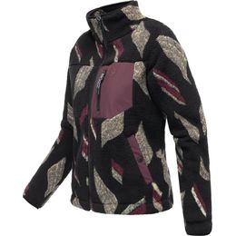 Ragwear Damen Pl&uuml;schjacke "Alaris"schwarz, Basic, Gr. XXL, Pl&uuml;sch, Material: 100% Polyester, Jacken, Kuschelige Fleecejacke mit Brusttasche