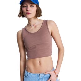 Crop-Top Roxy "Good Keepsake", Damen, Gr. L, braunie, Obermaterial:97% Polyester, 3% Elasthan., Tops