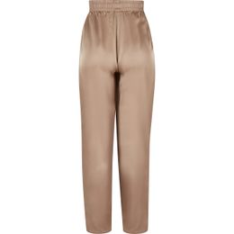 Urban Classics Damen Stoffhose "Urban Classics Damen Ladies Satin Wide Leg Pants", beige, Gr. M, unifarben, 95% Polyester, 5% Elasthan, Hosen